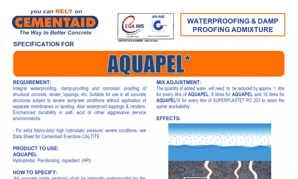 HPI Permanent Waterproofing System - PT. Cementaid Sales and Services ...